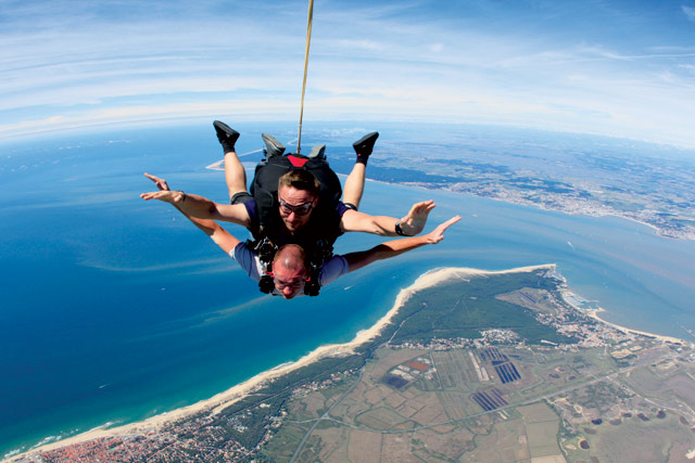 Saut en parachute tandem, chute libre à plus de 4000 m à Soulac Médoc ...